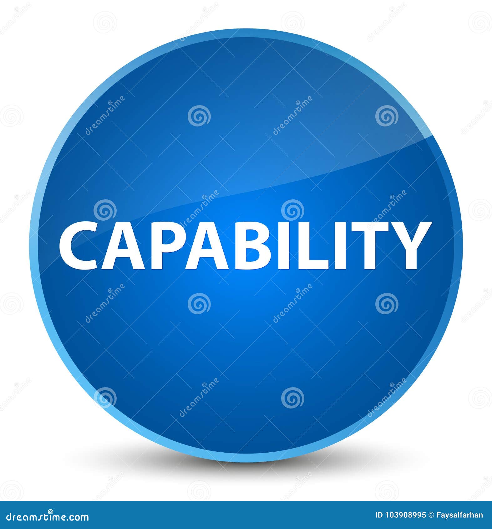 Capability Elegant Blue Round Button Stock Illustration - Illustration ...