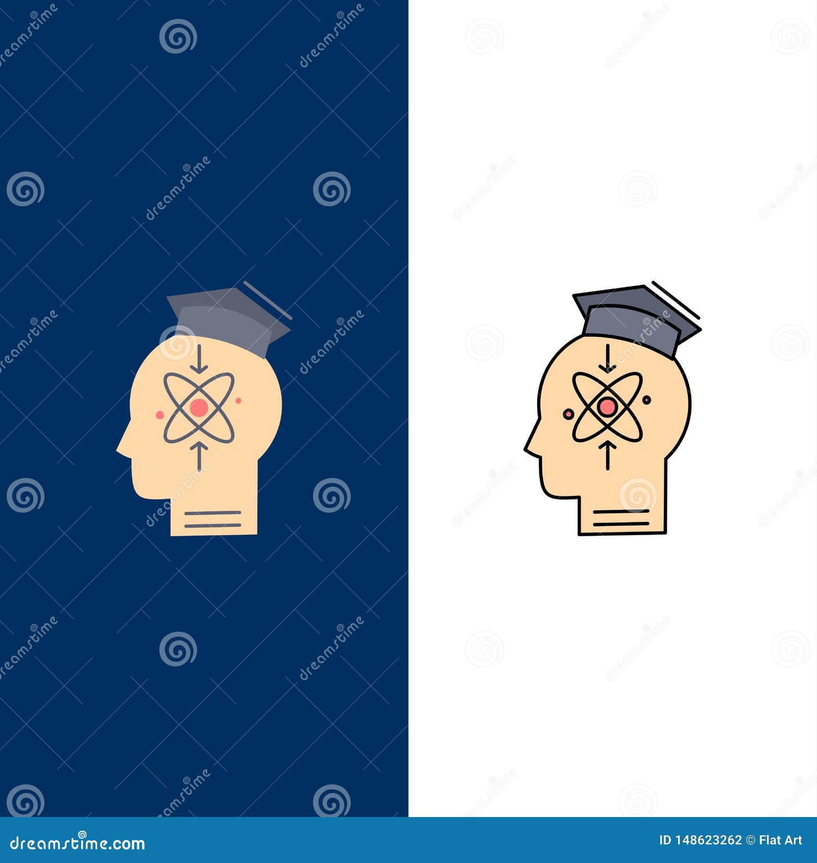 Capability, Head, Human, Knowledge, Skill Flat Color Icon Vector Stock ...
