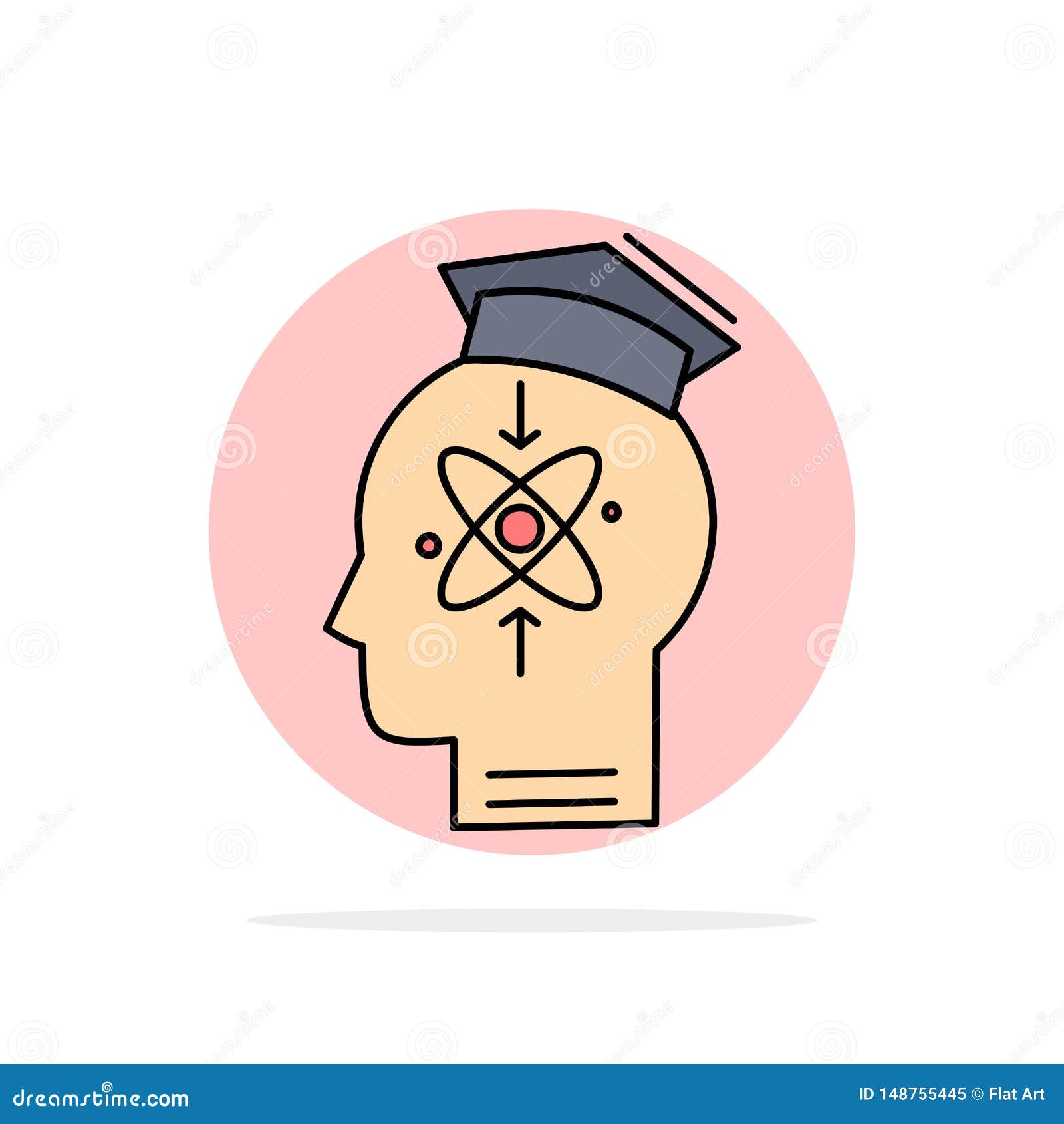 Capability, Head, Human, Knowledge, Skill Flat Color Icon Vector Stock ...