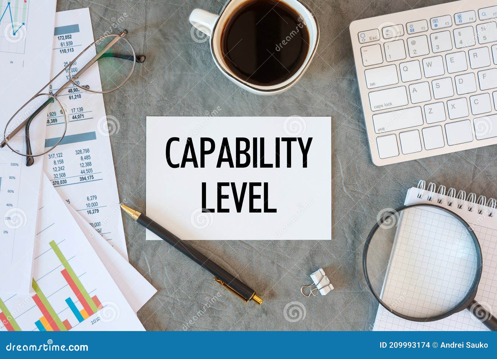 Capability Level is Written in a Document on the Office Desk, Coffee ...