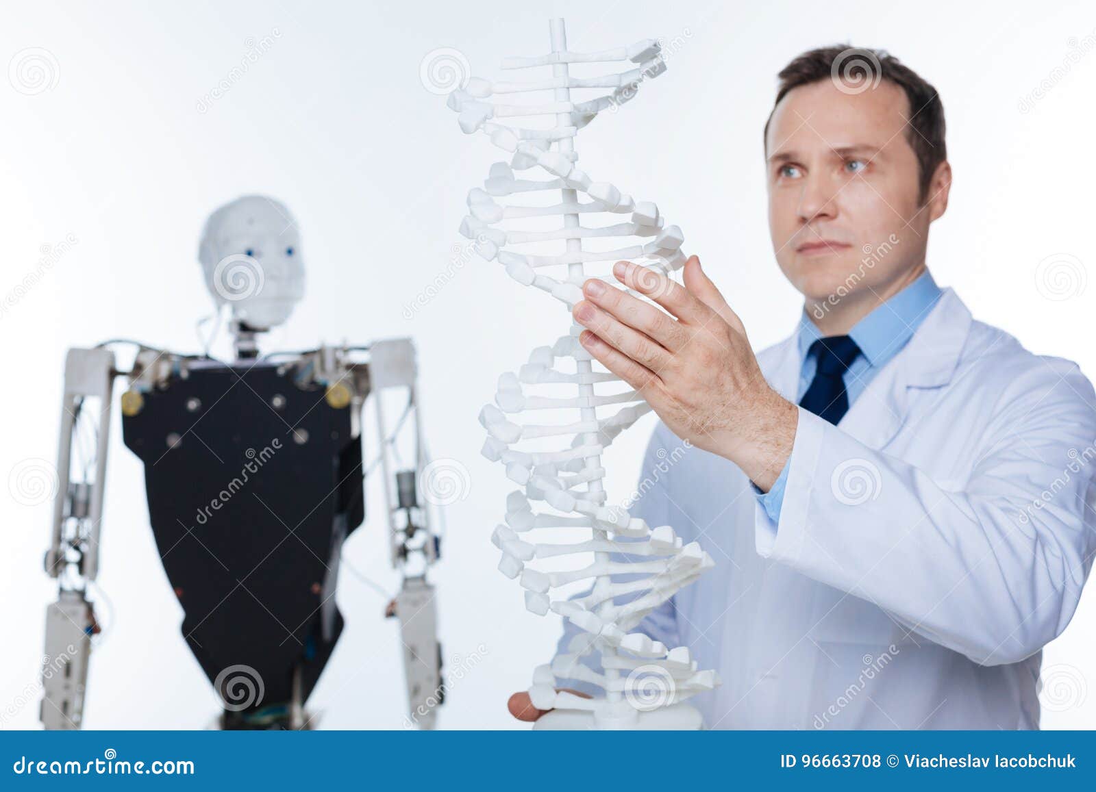 Capable Trained Scientist Working on Ambitious Genetic Project Stock ...