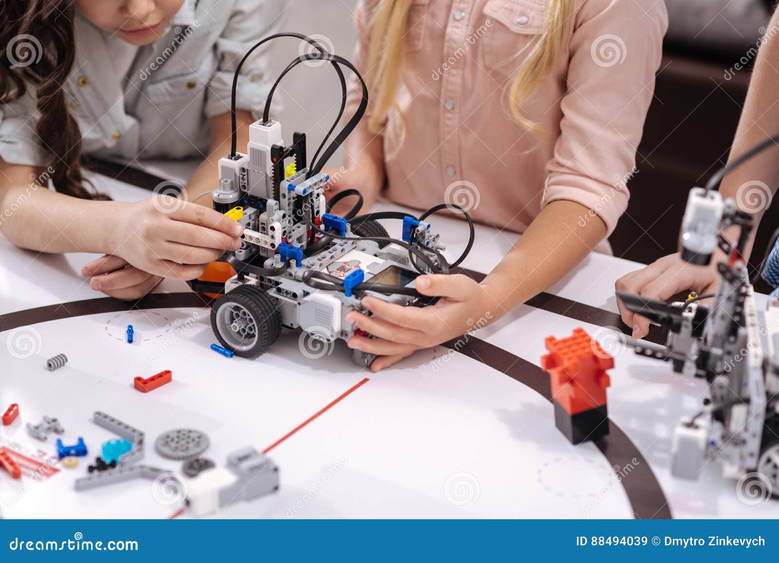 Capable Young Schoolchildren Testing Electronic Devices at School Stock ...