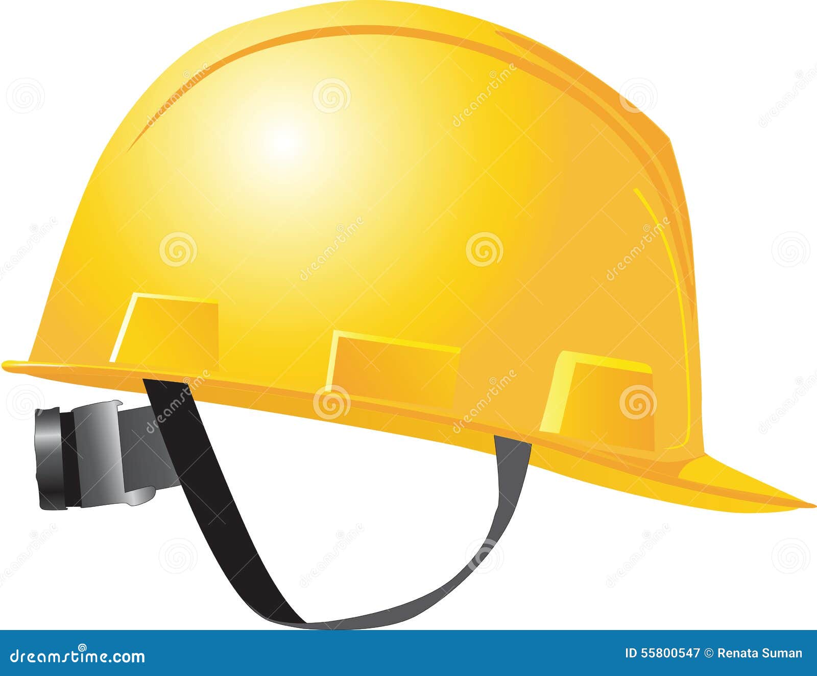 Capacete amarelo ilustração do vetor. Ilustração de vida - 55800547