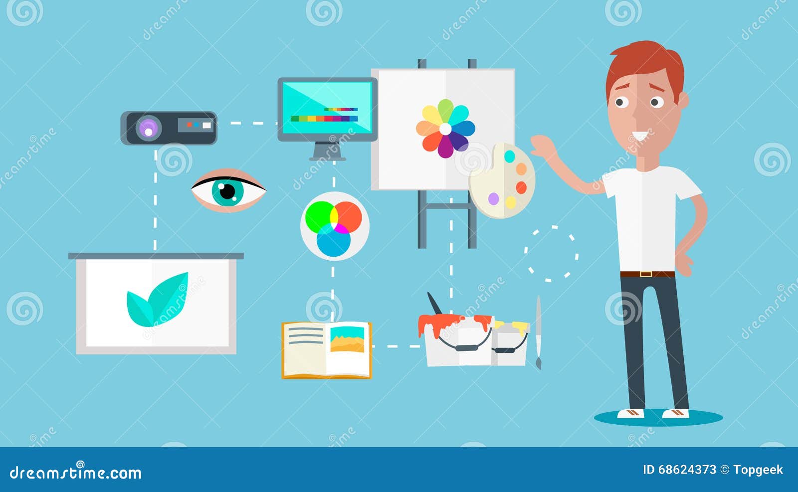 Capacidad Del Hombre De Visualizar Concepto Ilustración del Vector ...