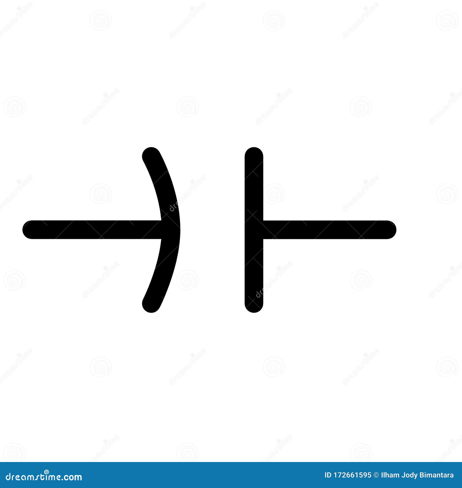 Capacitor Component US Symbol for Circuit Design Stock Illustration ...