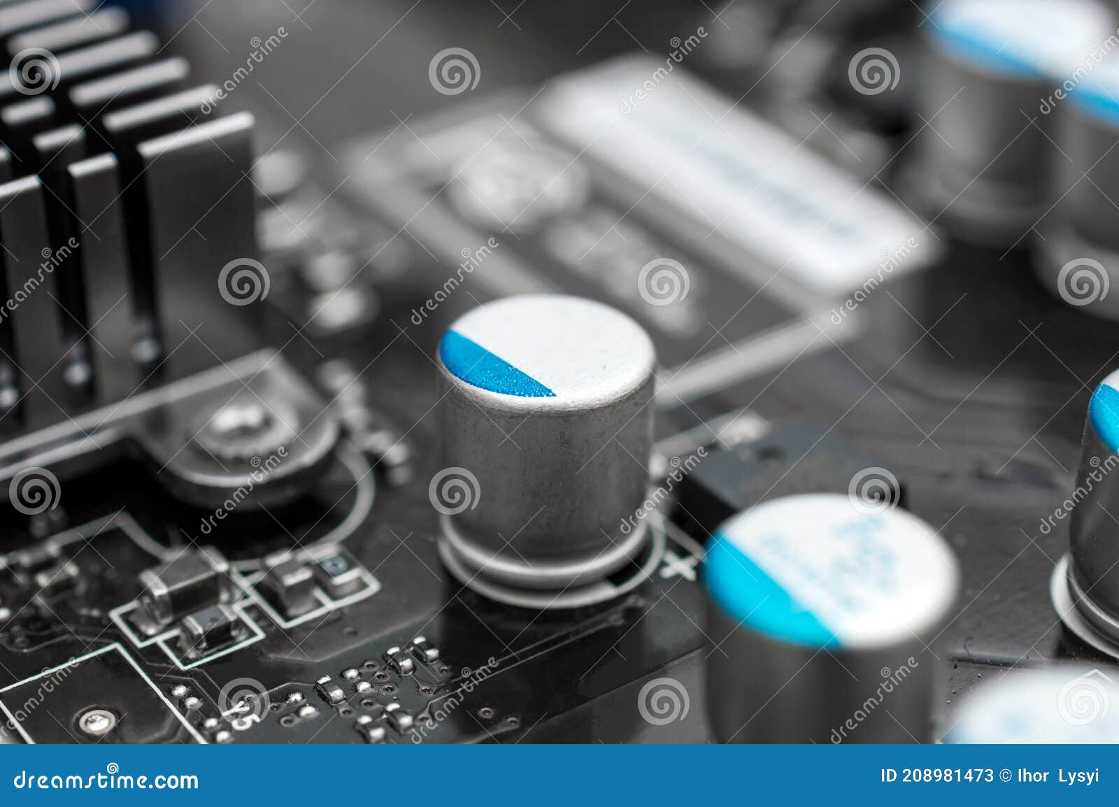 Capacitor Na Placa-mãe. Foto Macro Imagem de Stock - Imagem de ...