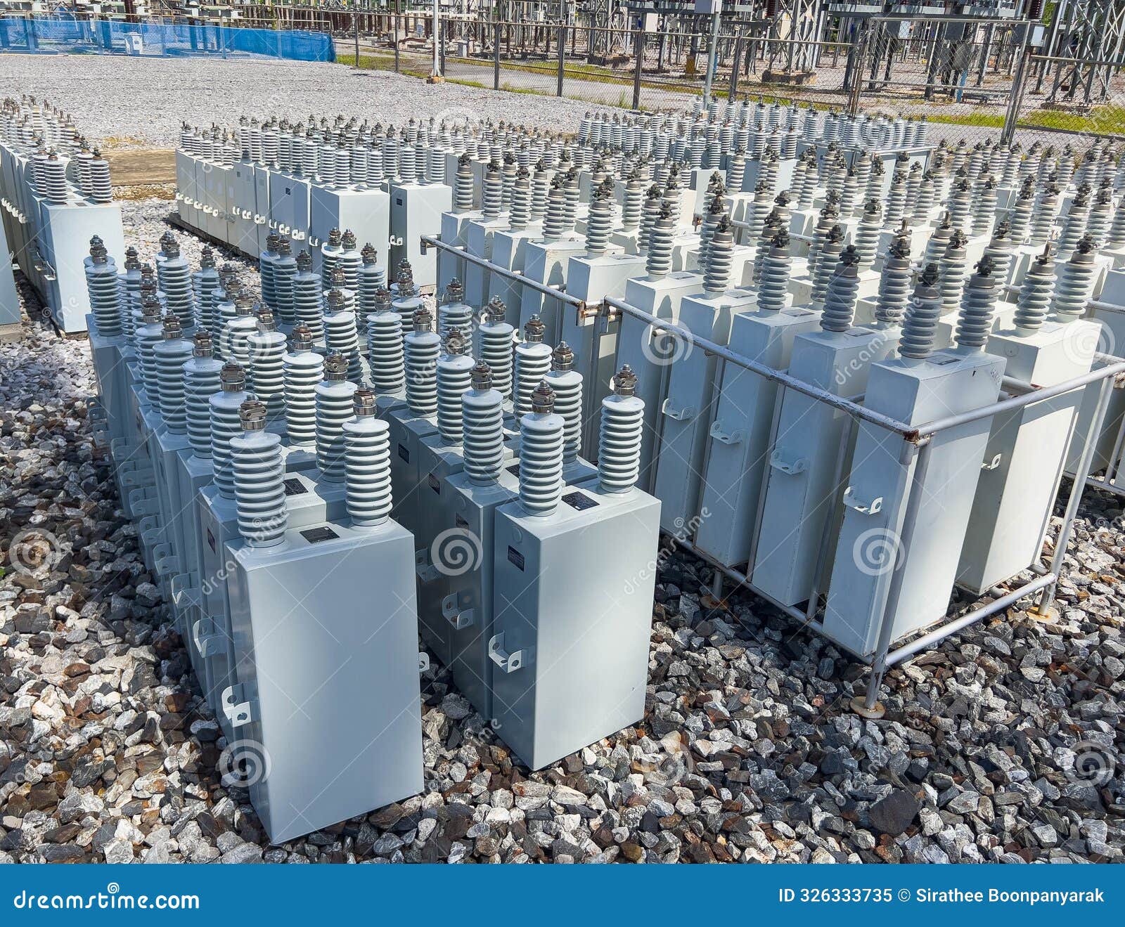 A Capacitor Unit Aiding in Var Supply Stock Image - Image of ...