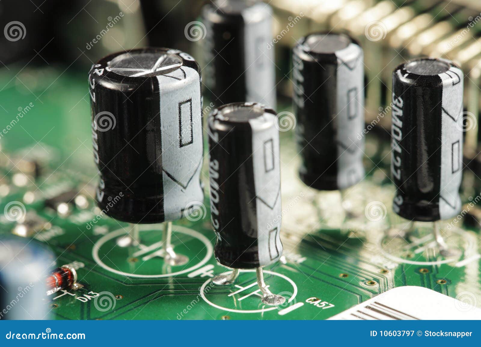 Capacitors stock image. Image of board, conductors, charge - 10603797