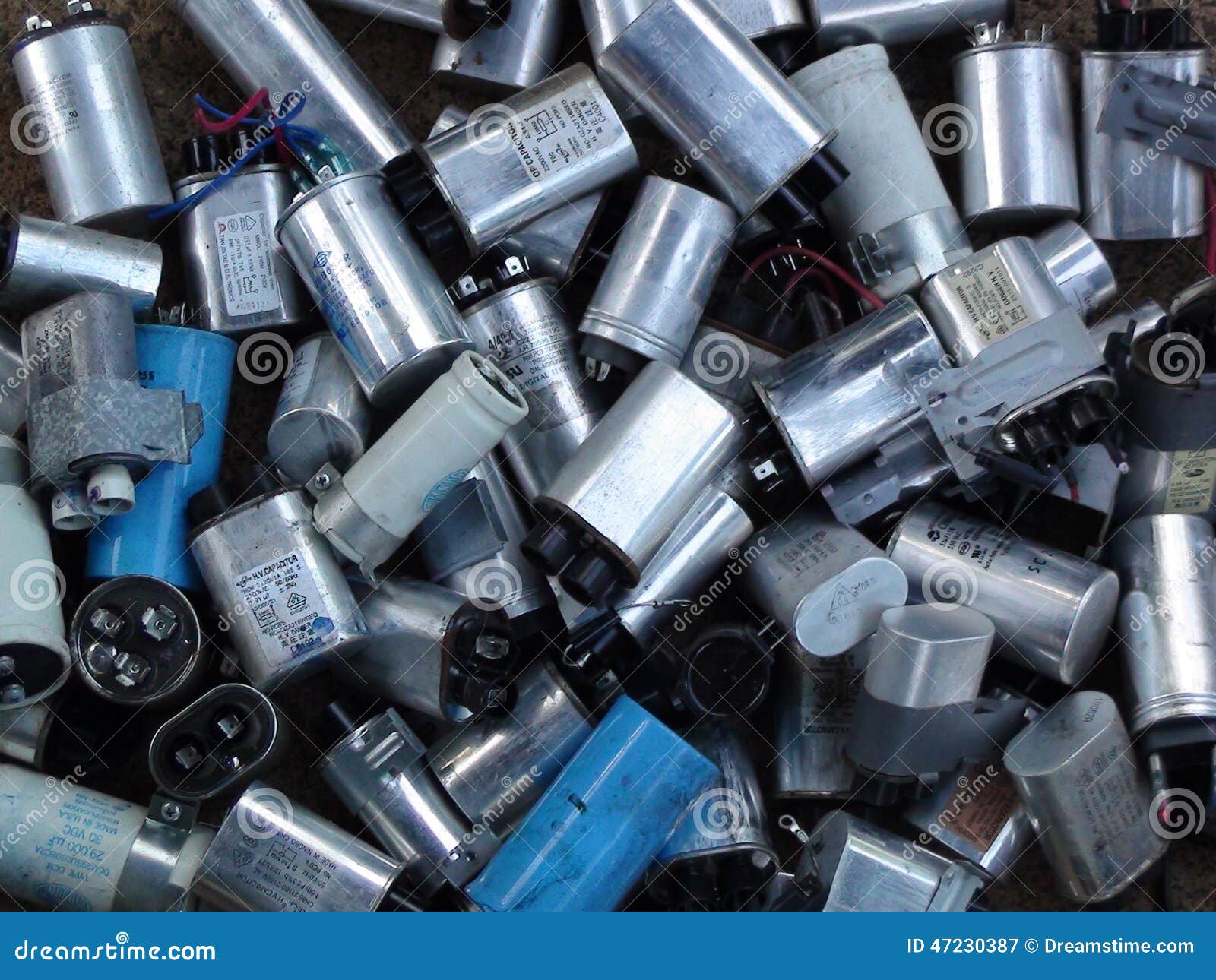 Capacitors stock image. Image of conductor, current, high - 47230387