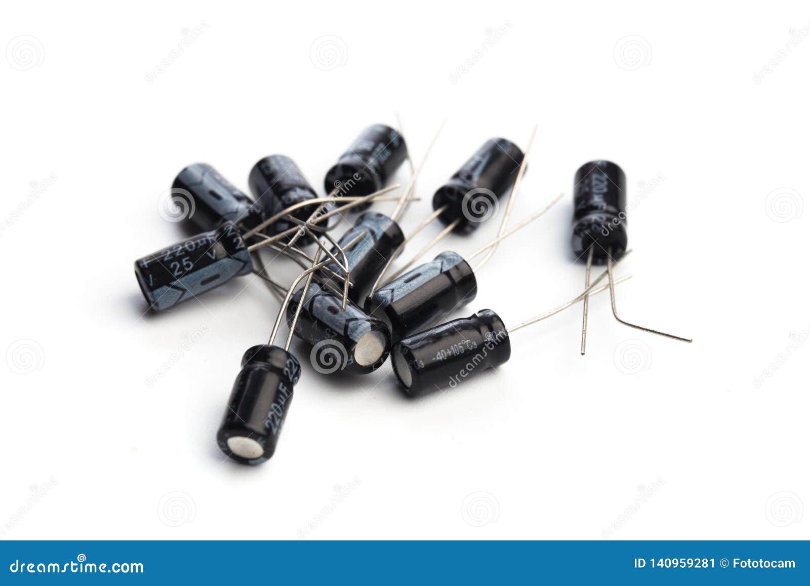 Capacitors Isolated on White Background Stock Illustration ...