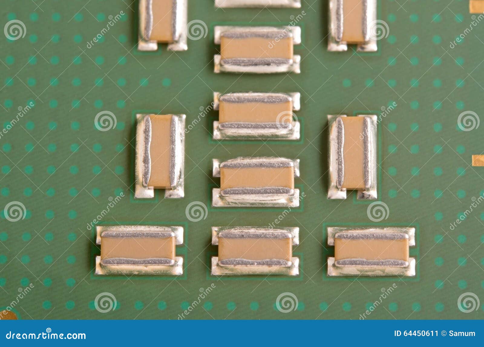 Capacitors on Modern CPU stock image. Image of microchip - 64450611