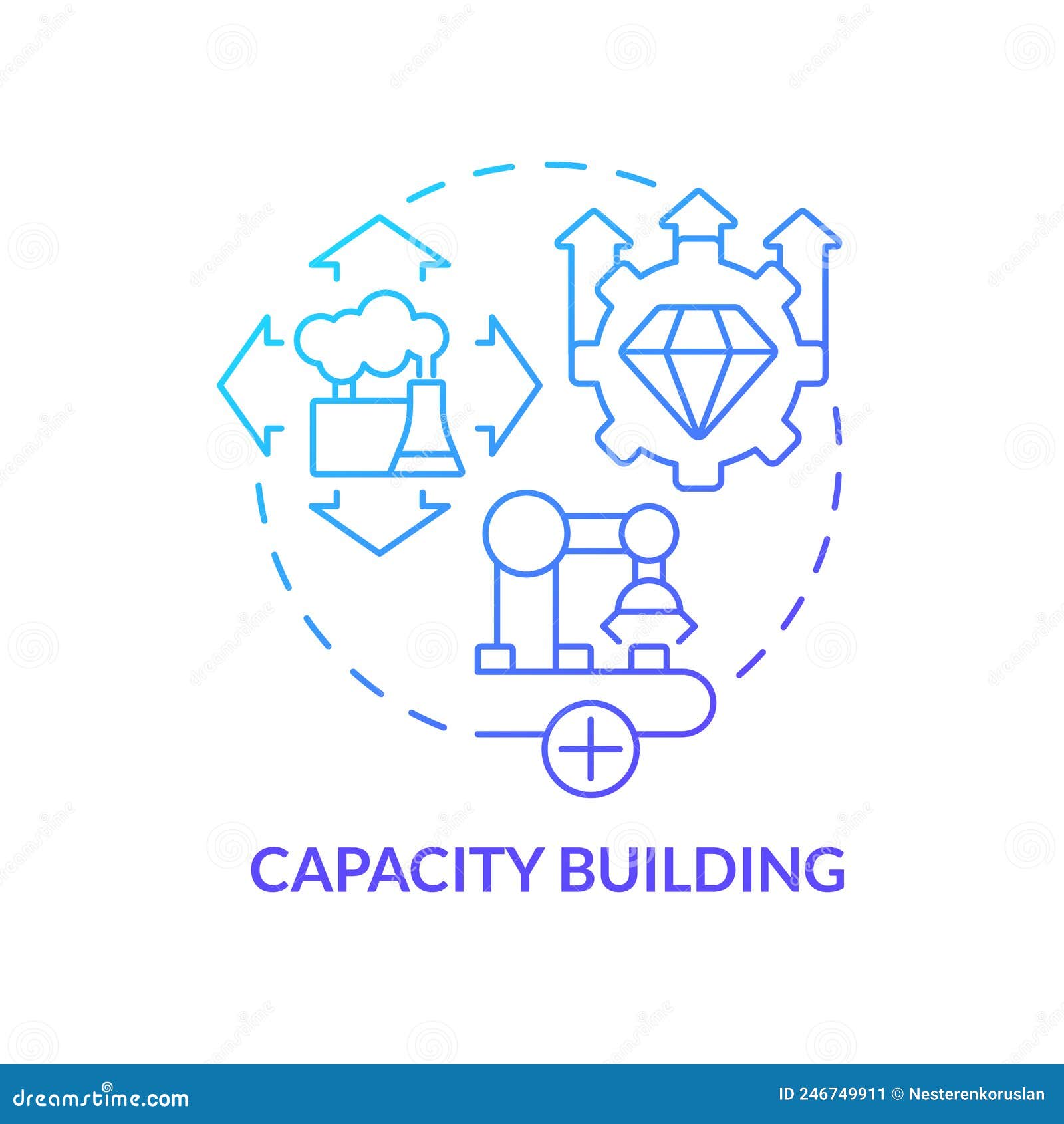 Capacity Building Blue Gradient Concept Icon Stock Vector ...