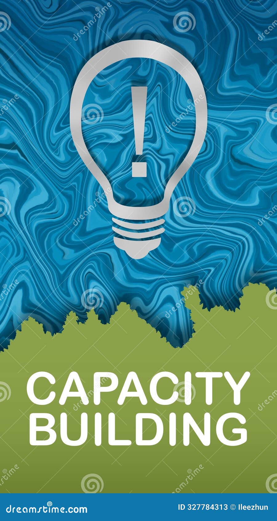 Capacity Building Bulb Blue Texture Green Text Vertical Stock ...
