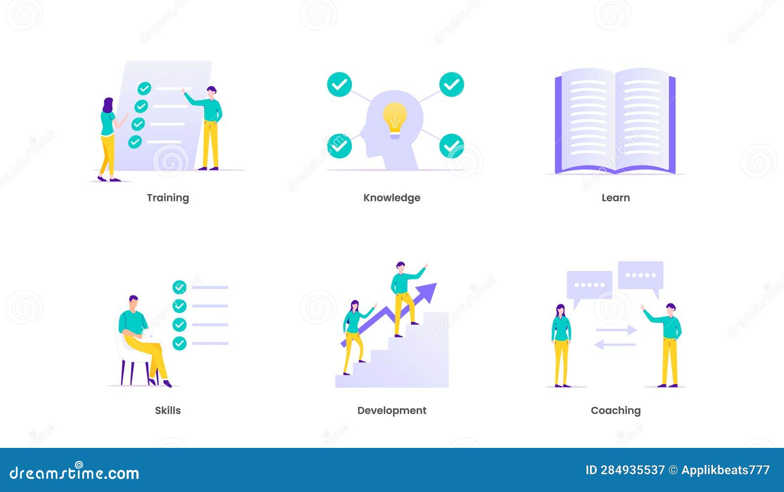Capacity Building Vector Illustration Concept Web Icons. Training ...