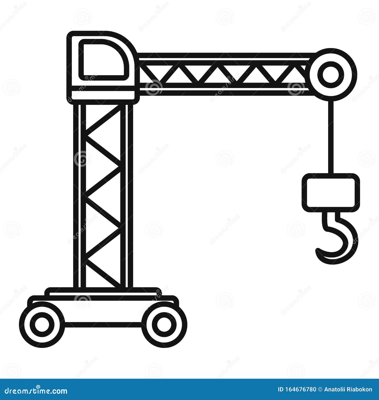Capacity Crane Icon, Outline Style Stock Vector - Illustration of ...