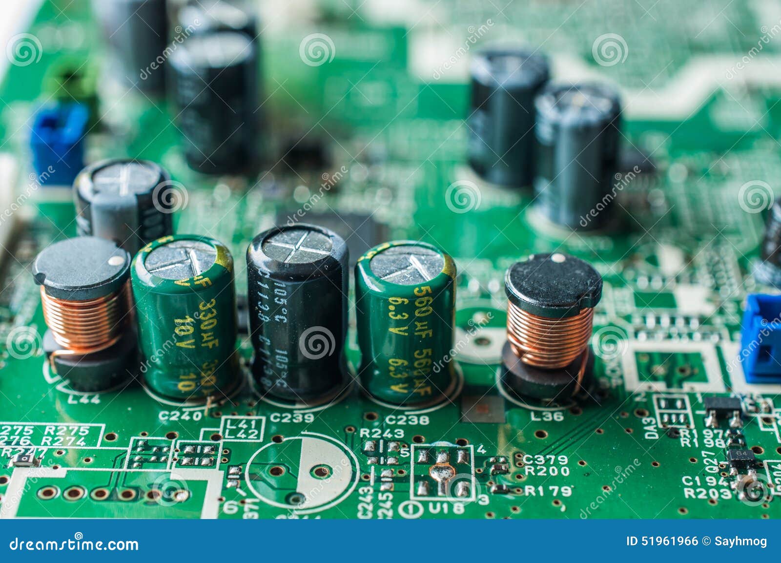 Capacity on Electronic Board Stock Photo - Image of closeup ...