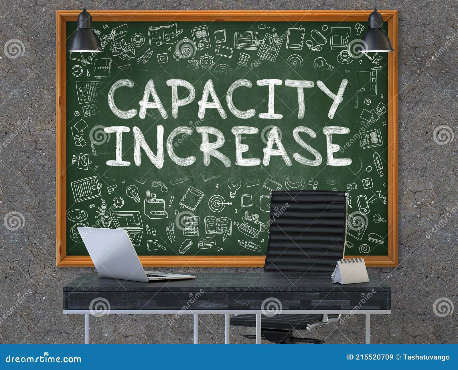 Capacity Increase - Hand Drawn on Green Chalkboard. Stock Illustration ...
