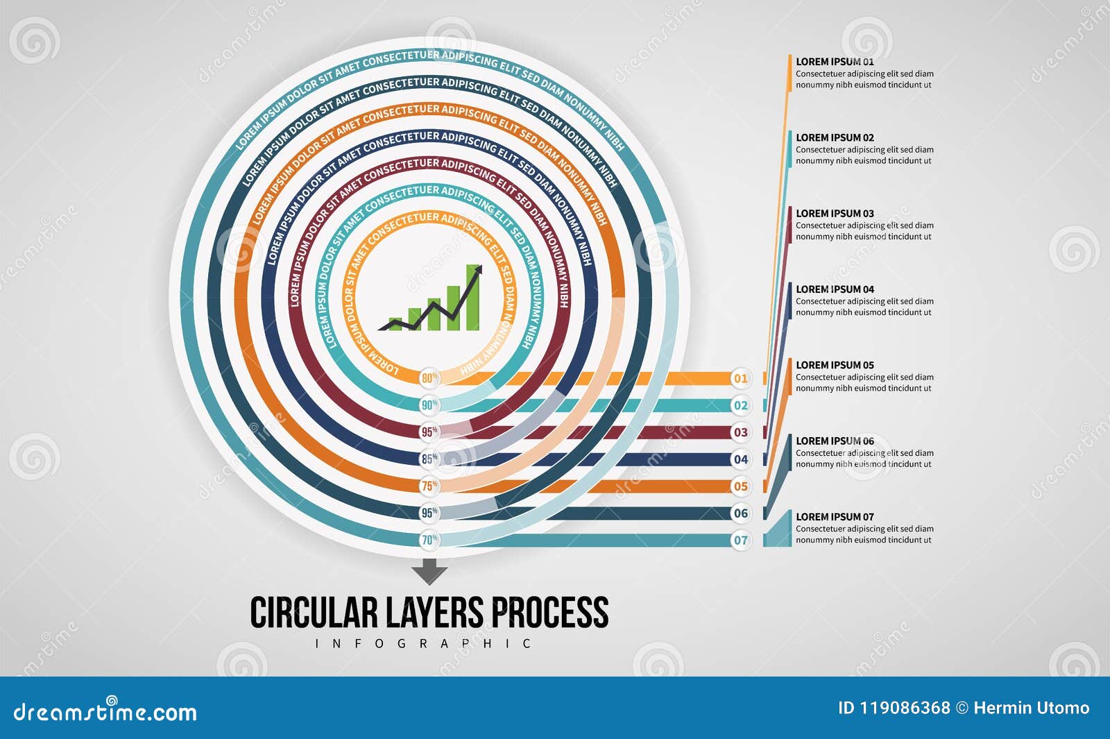 Capas Circulares Infographic De Proceso Ilustración del Vector ...