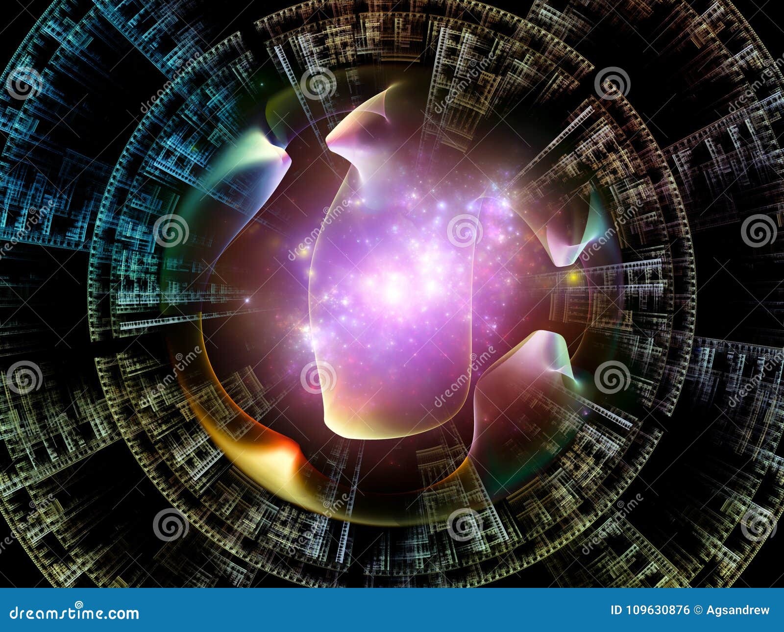 Capas De Textura Radial Del Fractal Stock de ilustración - Ilustración ...