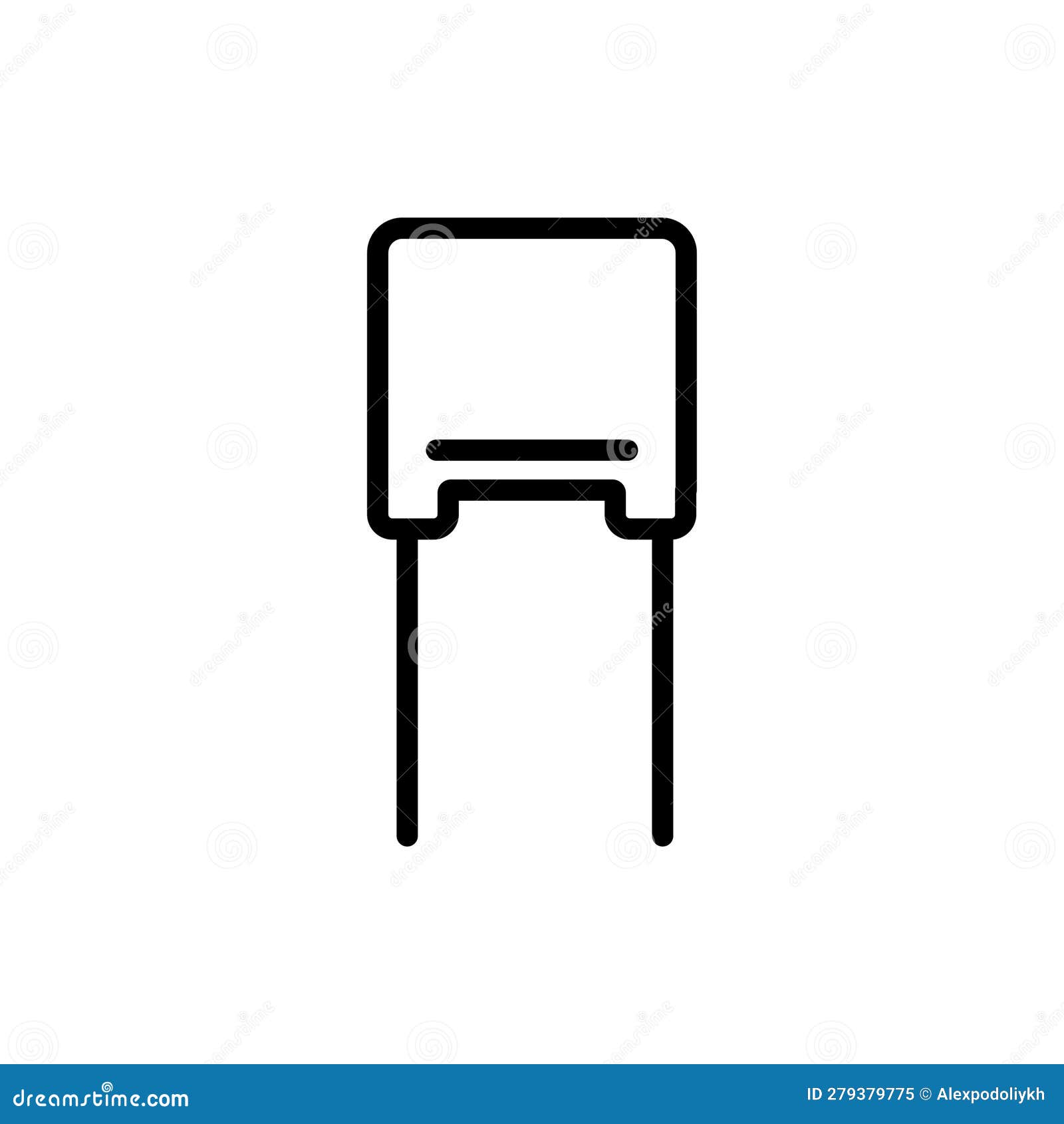Capasitor Polyester Black Line Icon. Stock Vector - Illustration of ...