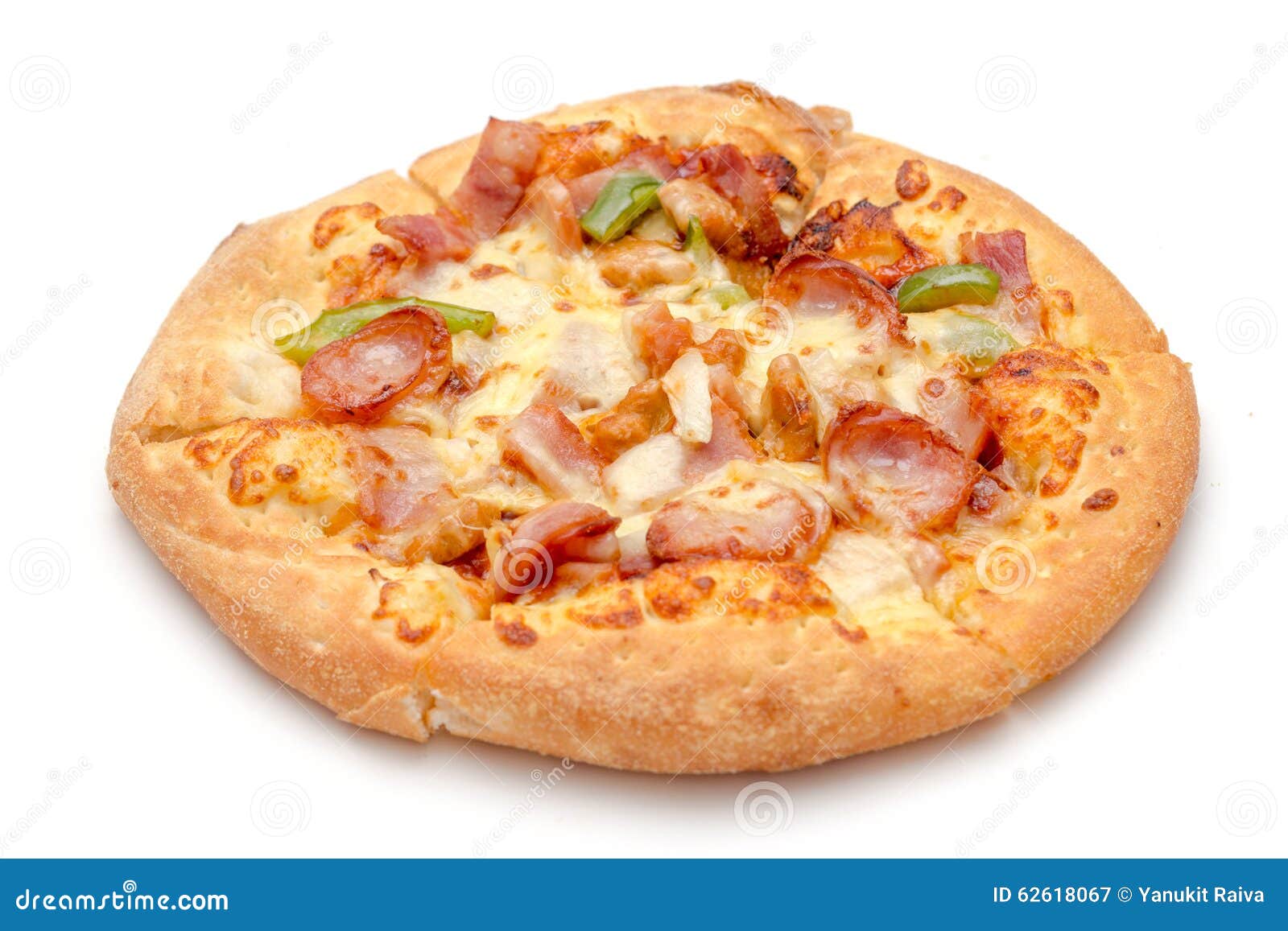 Capcicum sausage pizza stock image. Image of food, piquant - 62618067