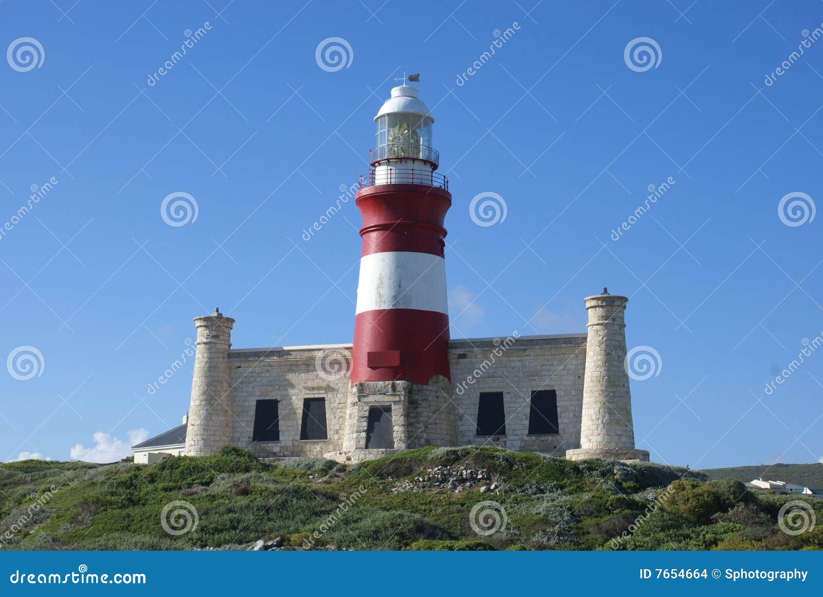 Cape Agulhas lighthouse stock photo. Image of cape, green - 7654664