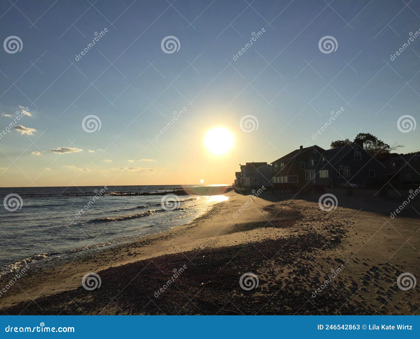 Beautiful Beach Sunset, Cape Cod, Stock Image - Image of peaceful ...