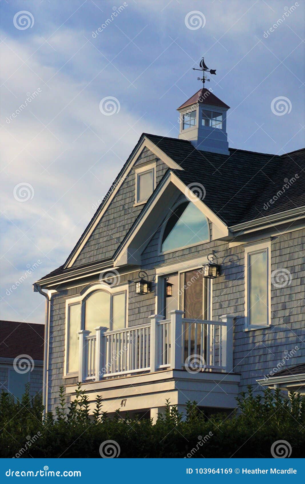 Sailboat Windvane Atop a Balconied Second Floor Stock Image - Image of ...