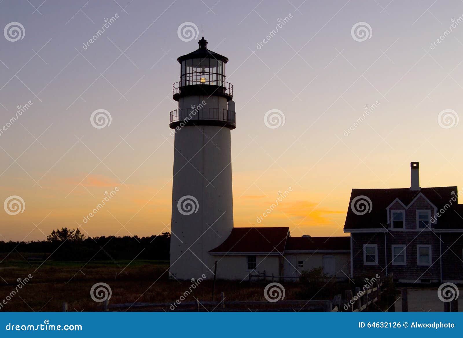 Cape Cod Light at Sunset stock photo. Image of lighthouses - 64632126