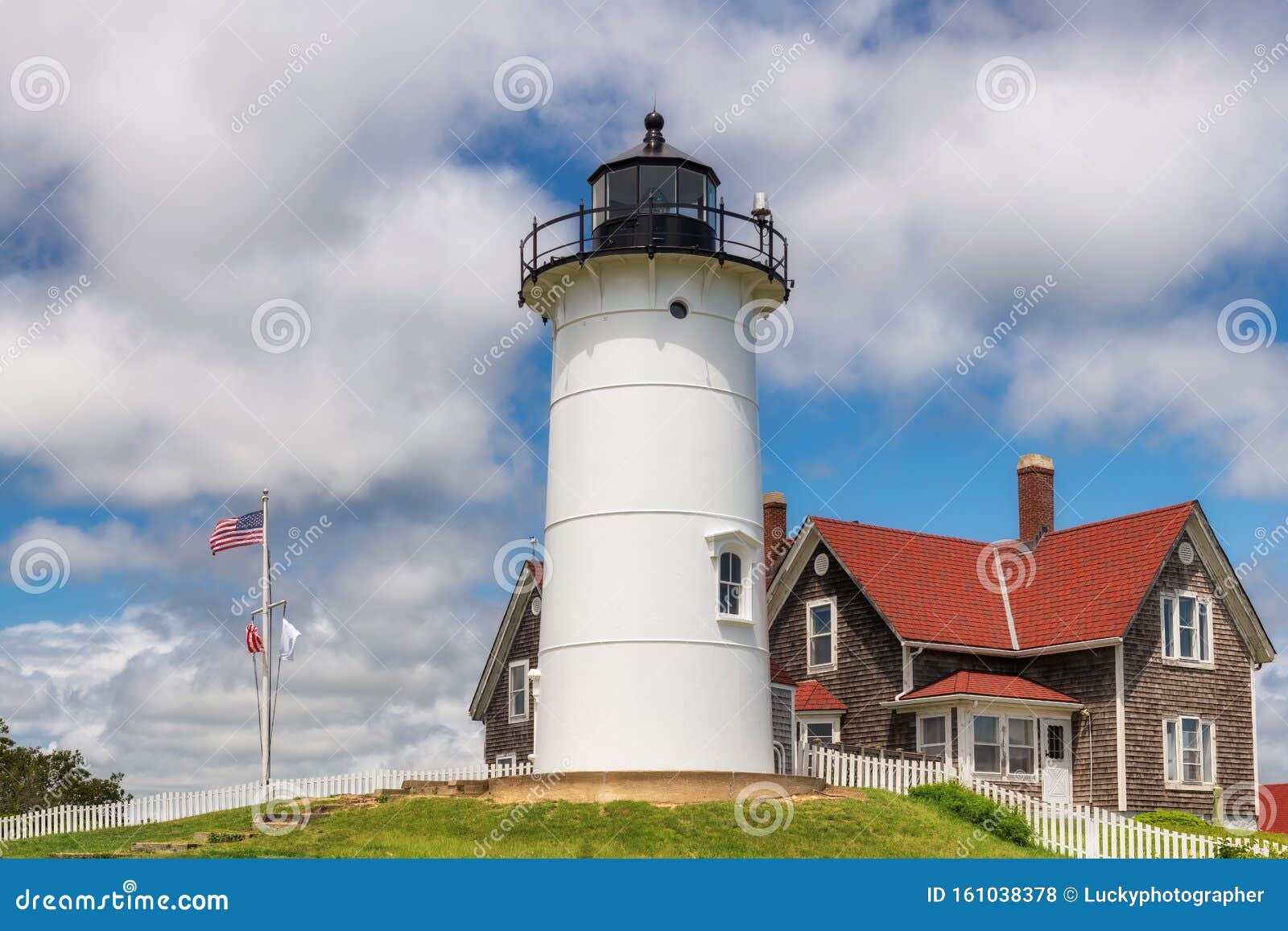 Nobska Lighthouse in Cape Cod Stock Photo - Image of coastline, point ...