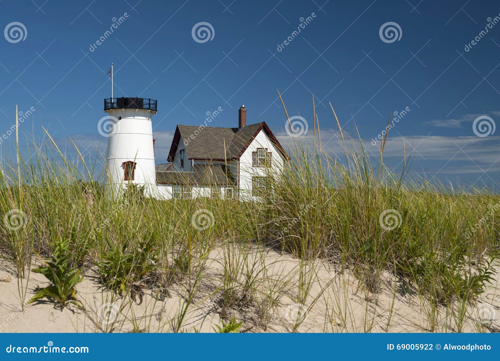 Cape Cod Lighthouse on the Beach Stock Photo - Image of tower, landmark ...