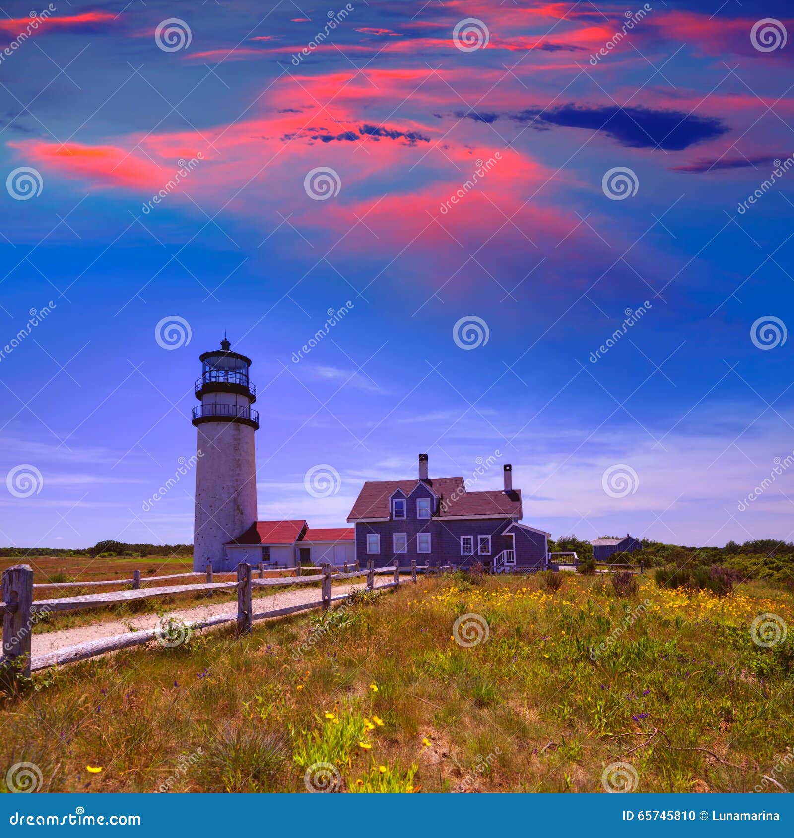 Cape Cod Truro Lighthouse Massachusetts US Stock Photo - Image of ...