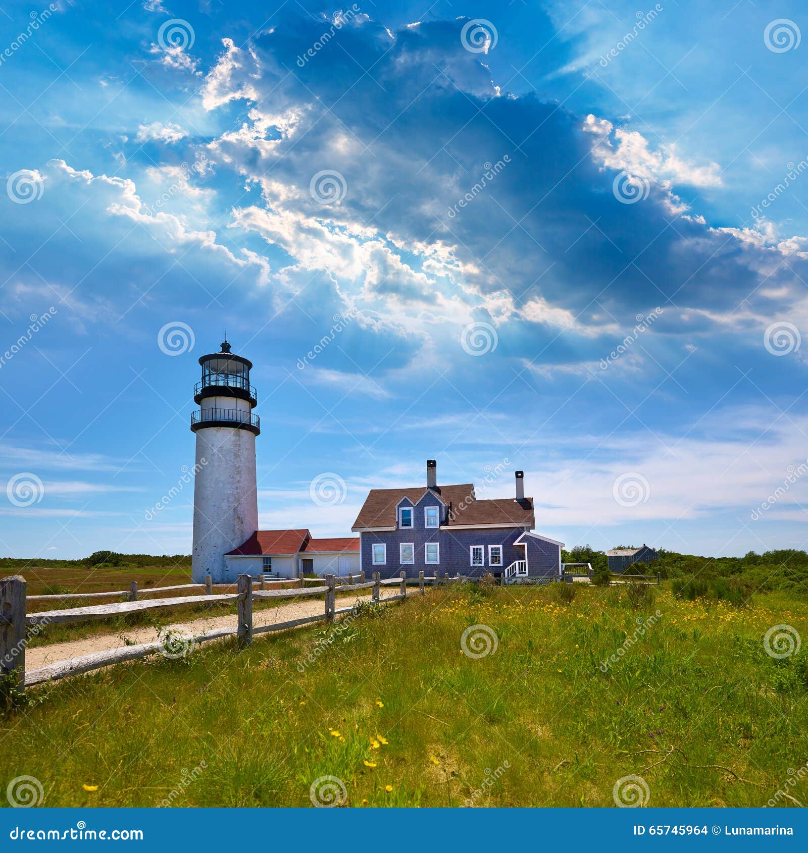 Cape Cod Truro Lighthouse Massachusetts US Stock Photo - Image of ...