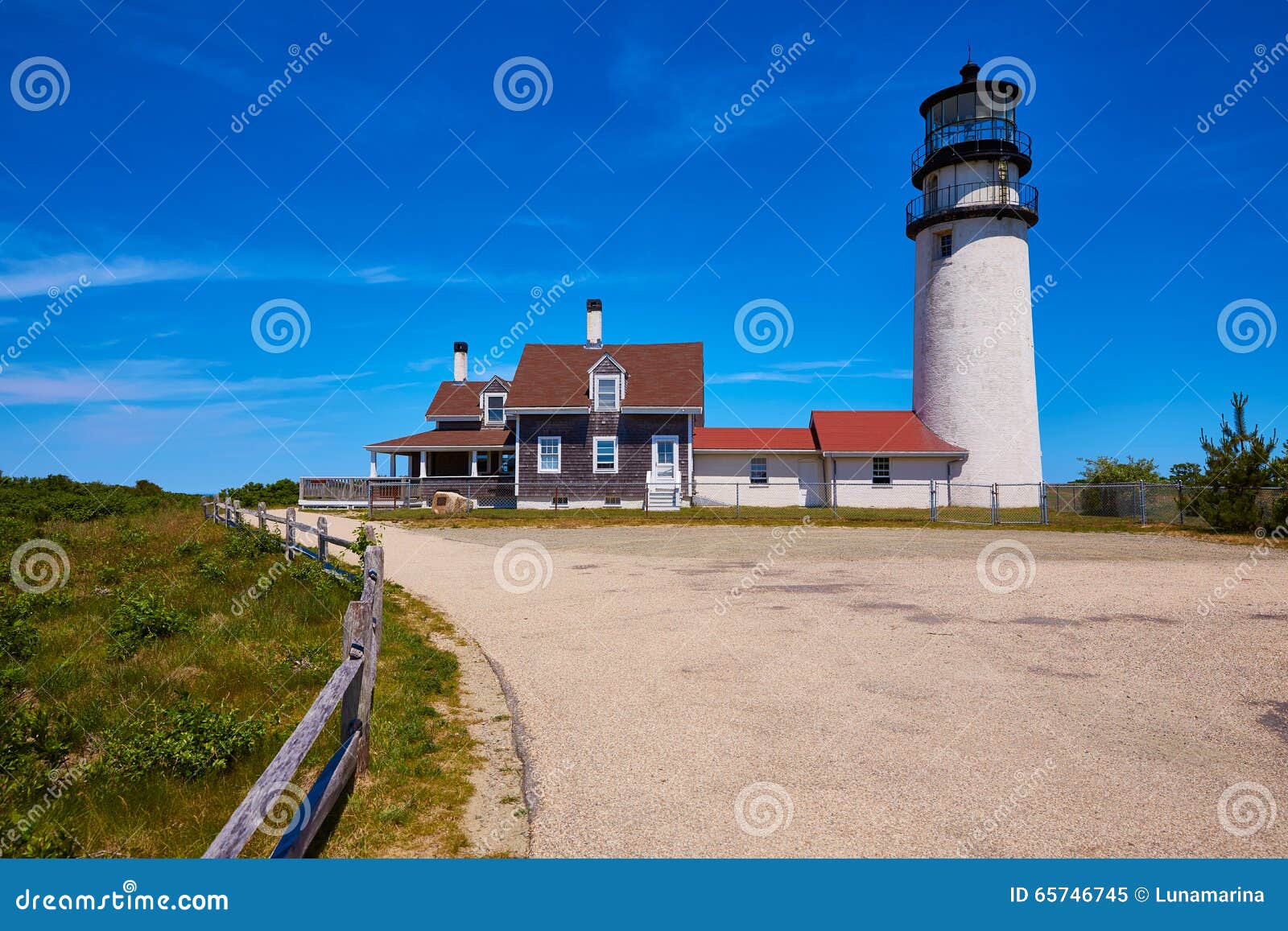Cape Cod Truro Lighthouse Massachusetts US Stock Image - Image of sunny ...