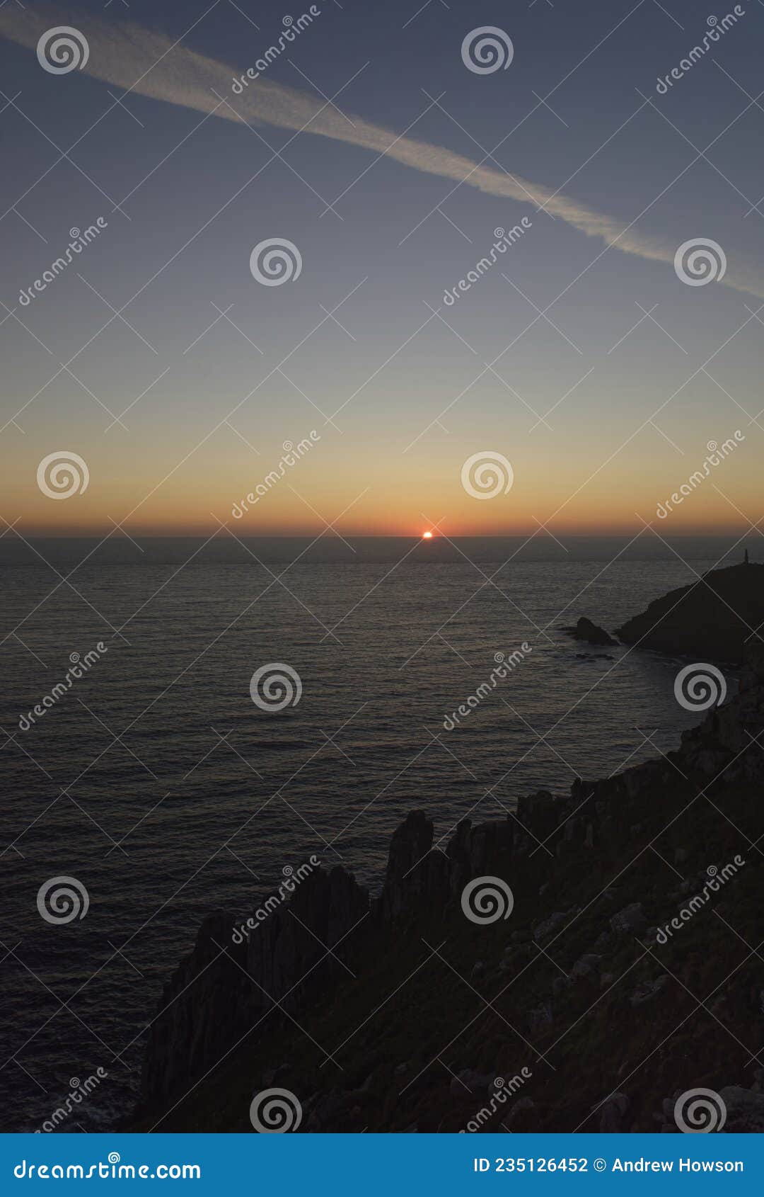 Cape Cornwall at sunset stock photo. Image of oceans - 235126452