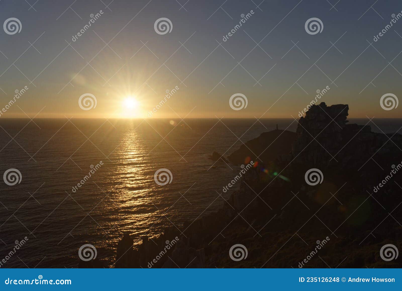 Cape Cornwall at sunset stock photo. Image of suns, westerly - 235126248