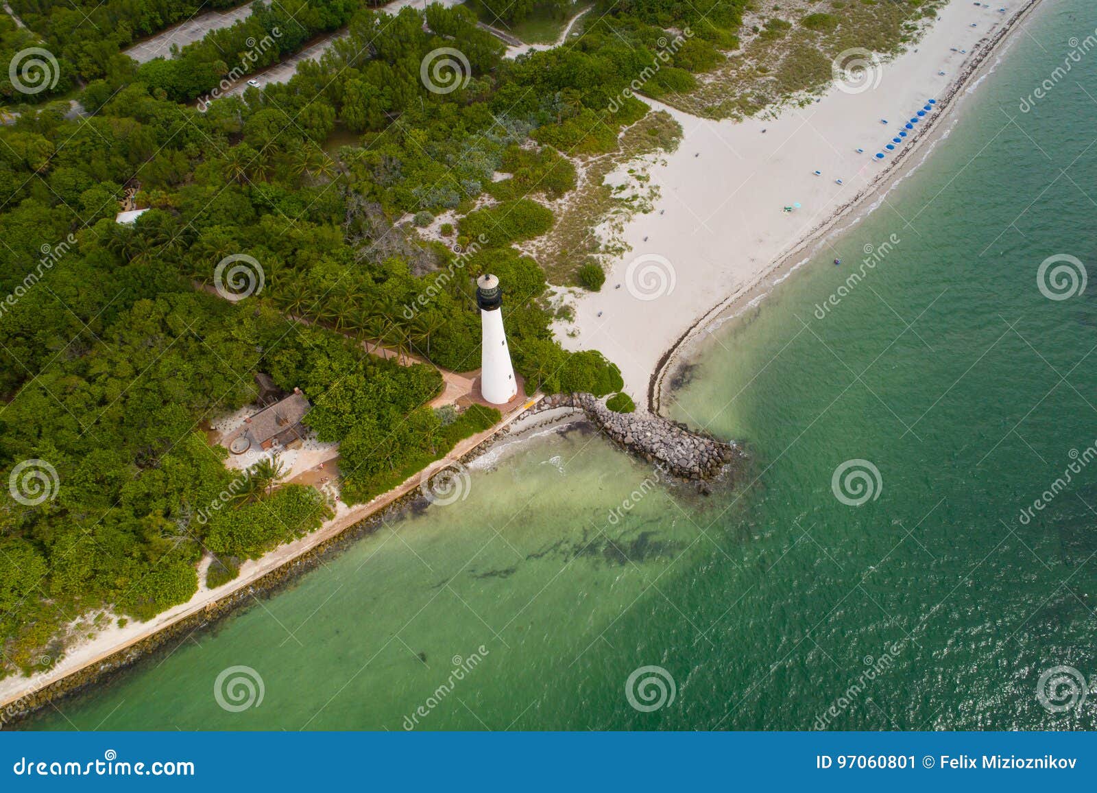 Cape Florida Key Biscayne Lighthouse Stock Image - Image of tower ...