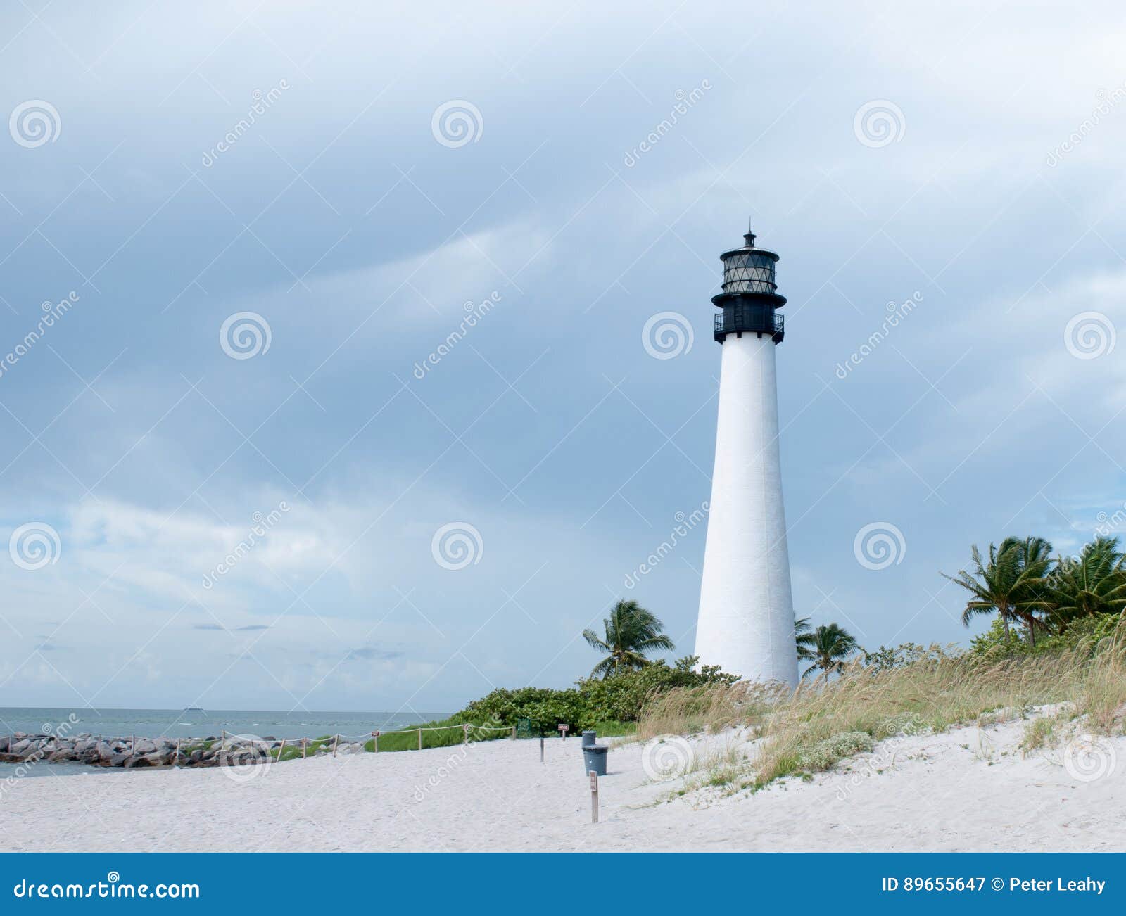 Cape Florida Lighthouse Located on Key Biscayne Stock Image - Image of ...