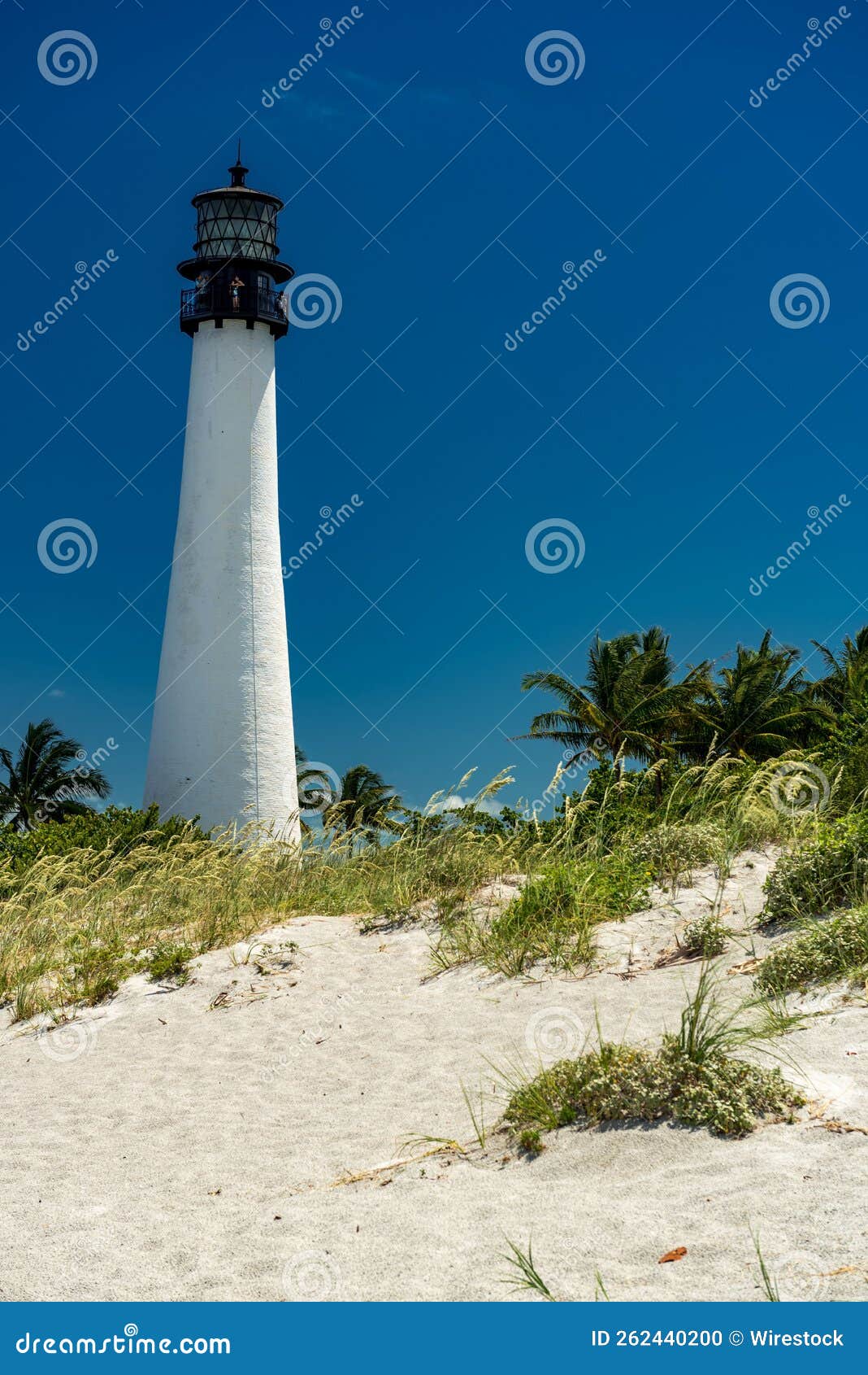Cape Florida Lighthouse in Miami, USA Stock Photo - Image of sunny ...