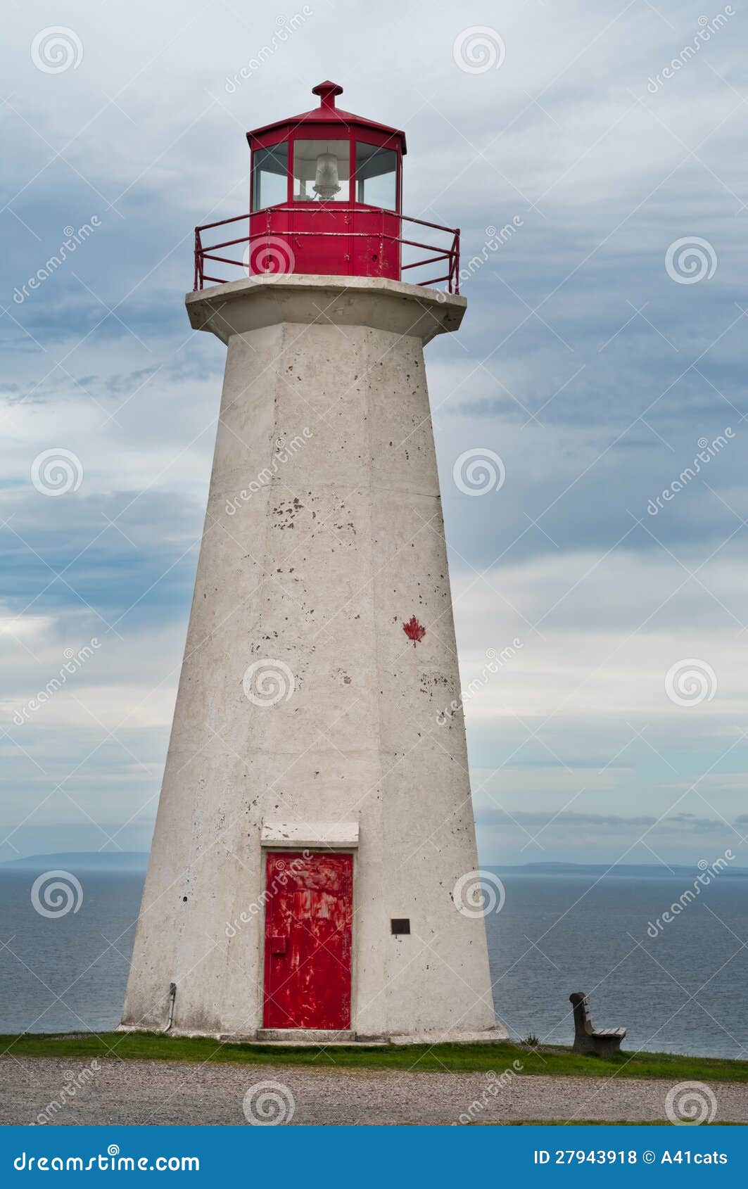 Cape George Lighthouse, on a Cloudy Day Stock Photo - Image of light ...