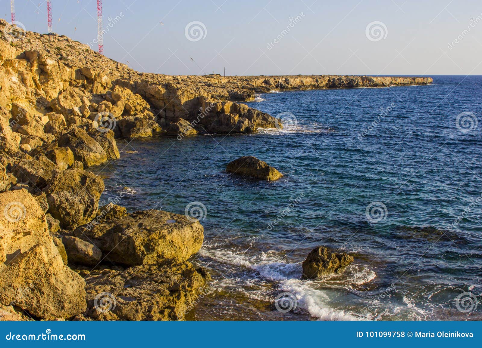 Cape Greco Cyprus at Sunset Stock Photo - Image of ocean, cliff: 101099758