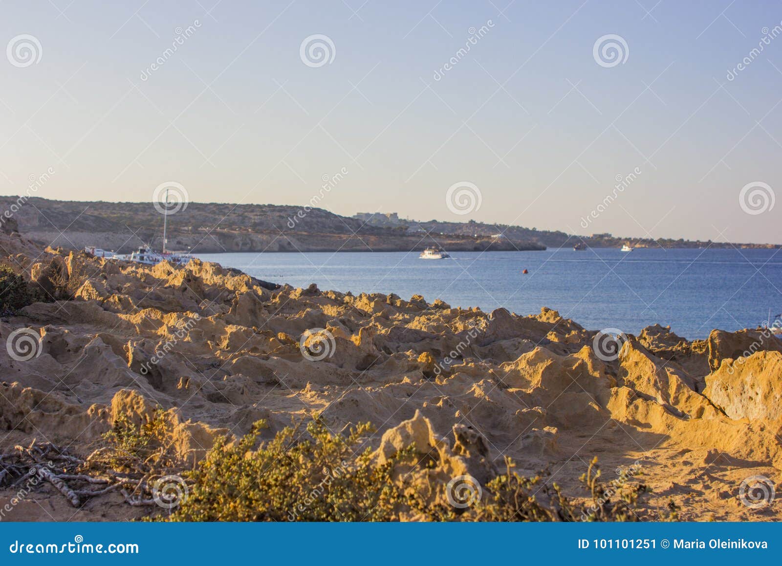Cape Greco Cyprus at Sunset Stock Image - Image of greko, holiday ...