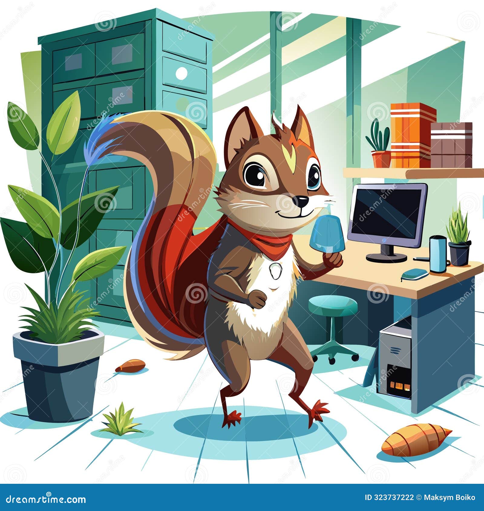 Cape Ground Squirrel Supportive Walks Office Vector Stock Vector ...