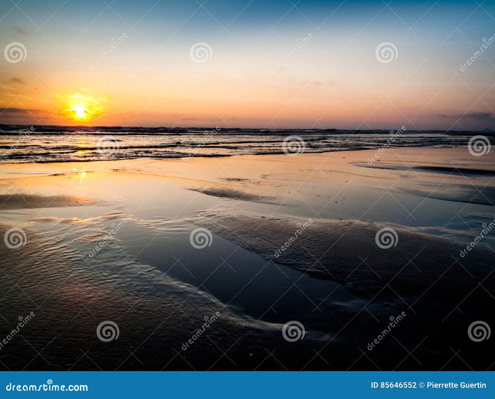 Cape Lookout Sunset at Low Tide Stock Photo - Image of pacific, state ...