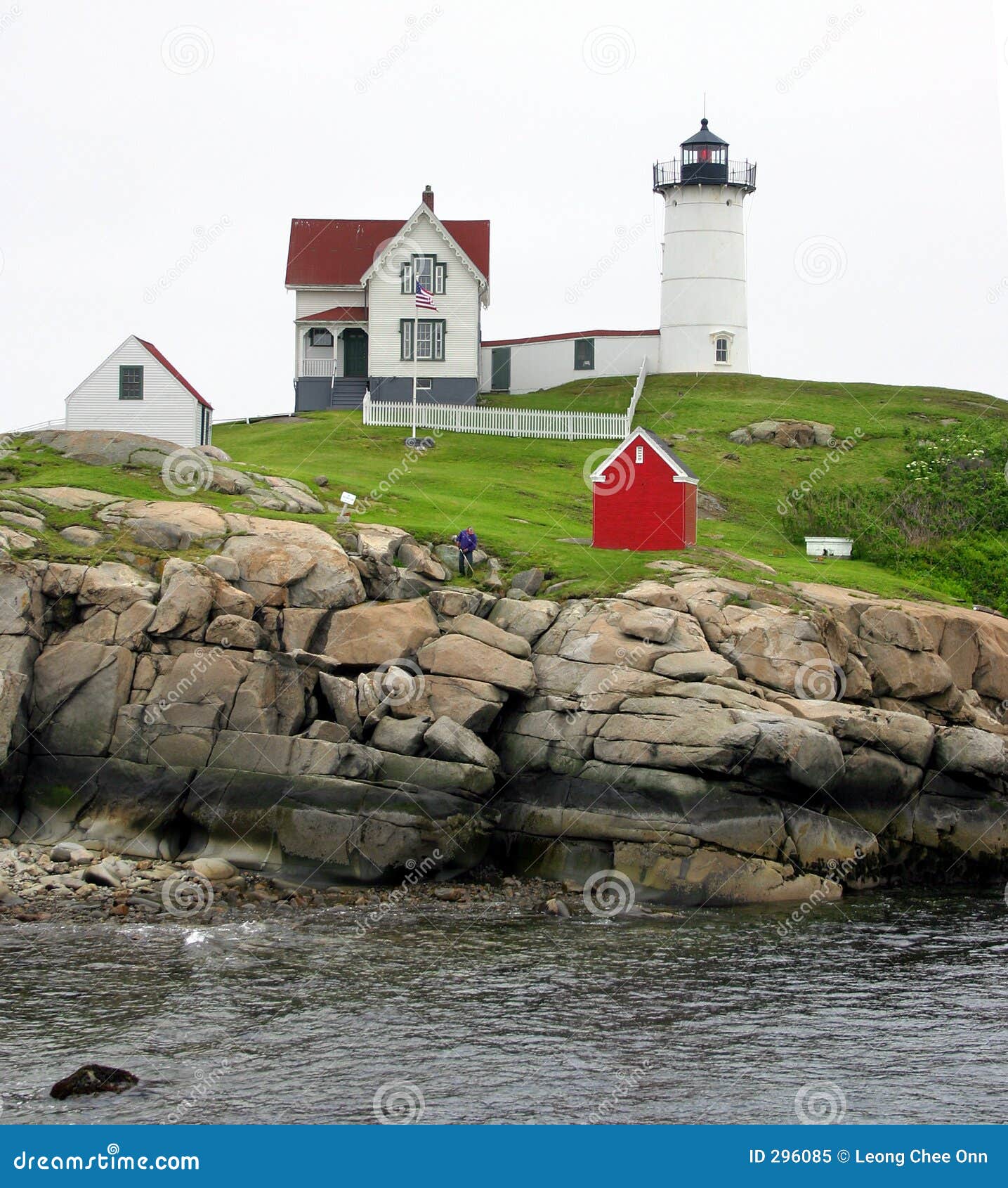 Cape Neddick Lighthouse, Maine Stock Image - Image of nubble, head: 296085