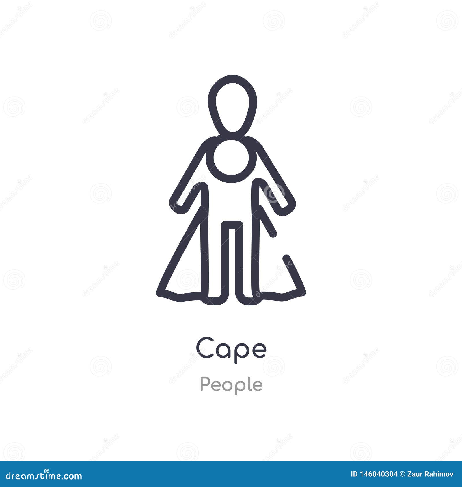 Cape Outline Icon. Isolated Line Vector Illustration from People ...