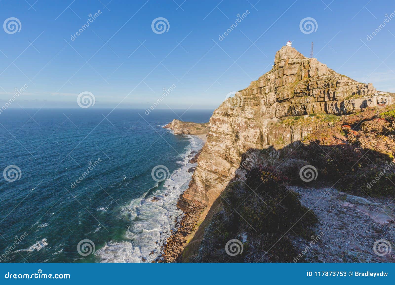 Cape Point Lighthouse in Cape Town Stock Image - Image of perfect, path ...