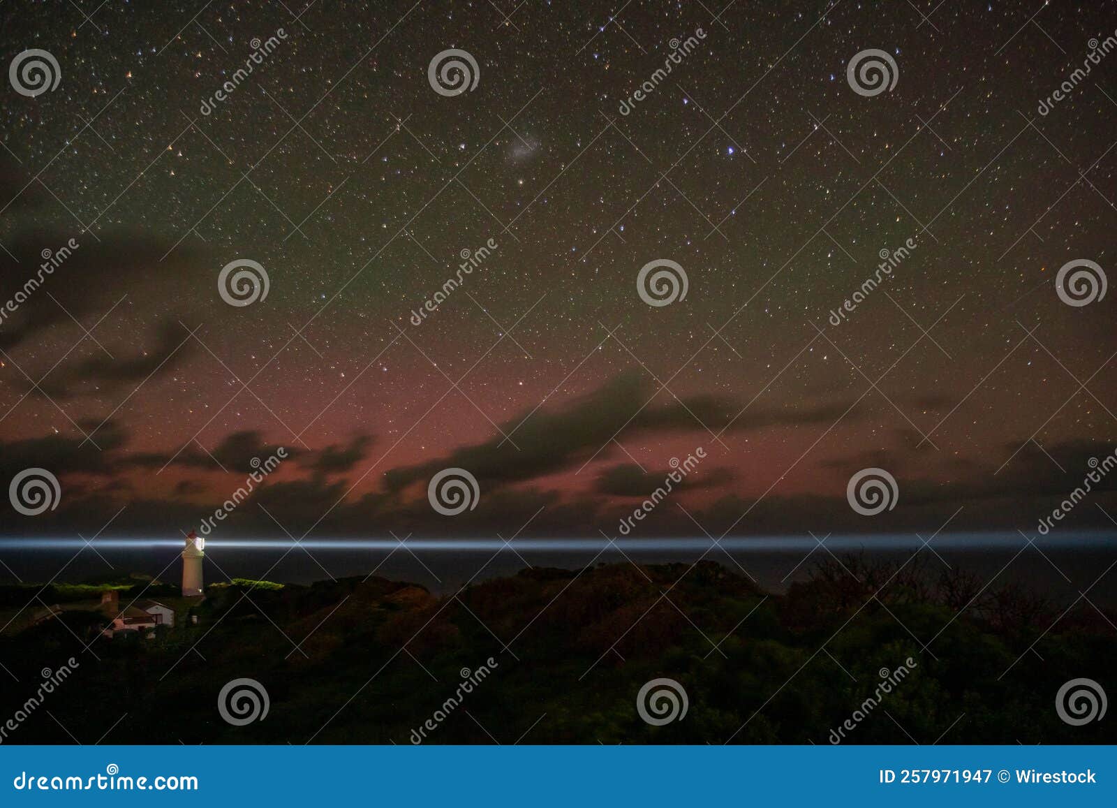 Cape Schanck Lighthouse on a Starry Night. Stock Image - Image of cape ...