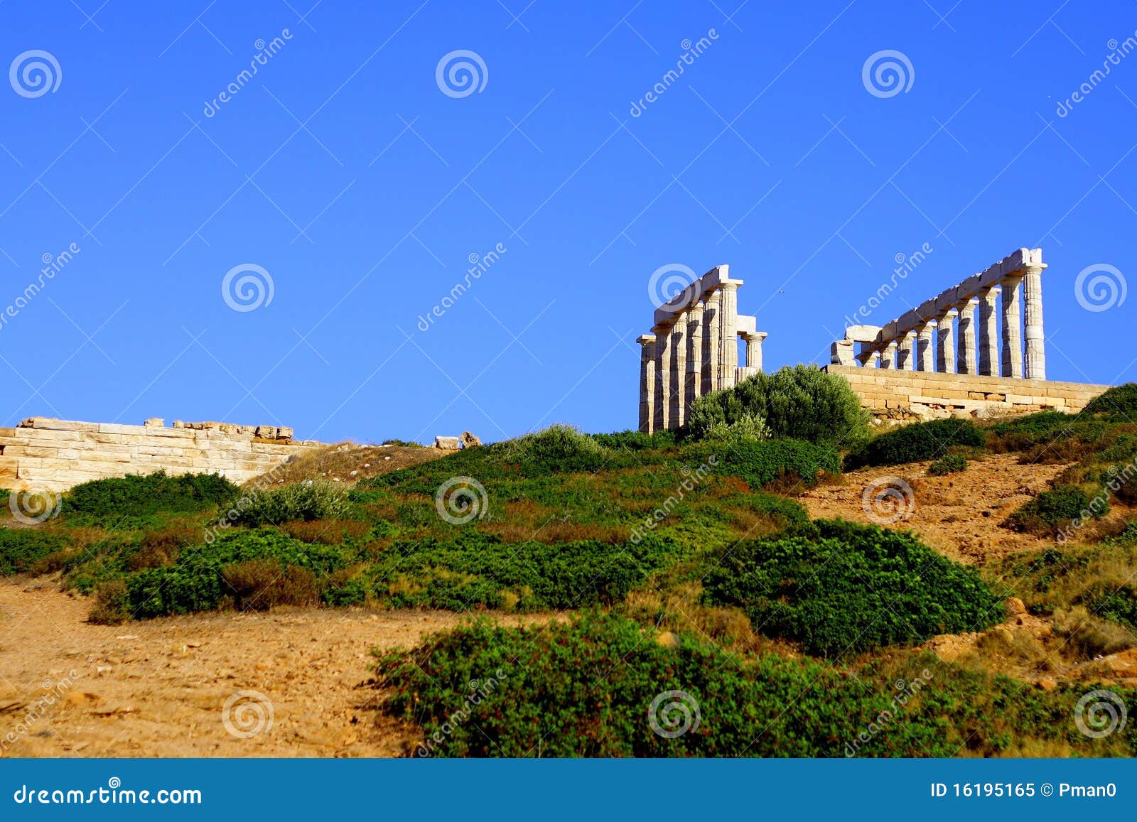 Cape Sounion The Ancient Greek Temple Of Poseidon Royalty-Free Stock ...