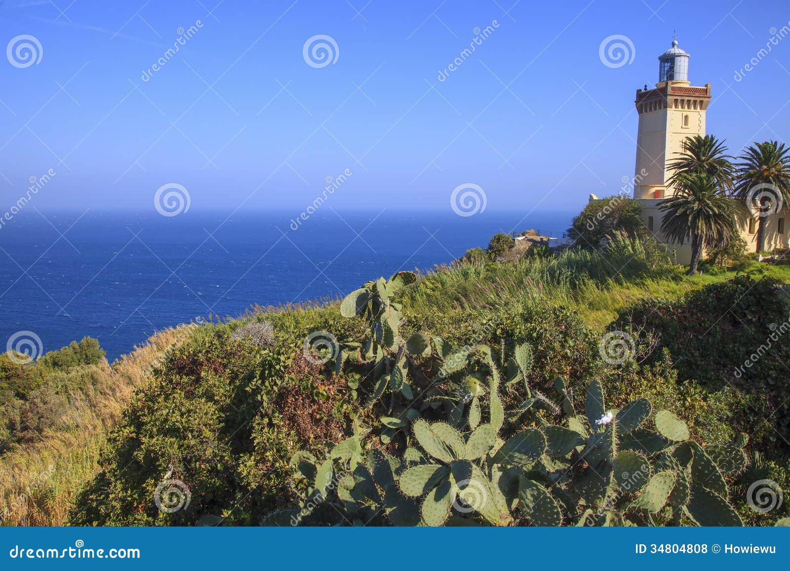 Cape Spartel Lighthouse, Tangier, Morocco Stock Photo - Image of cape ...
